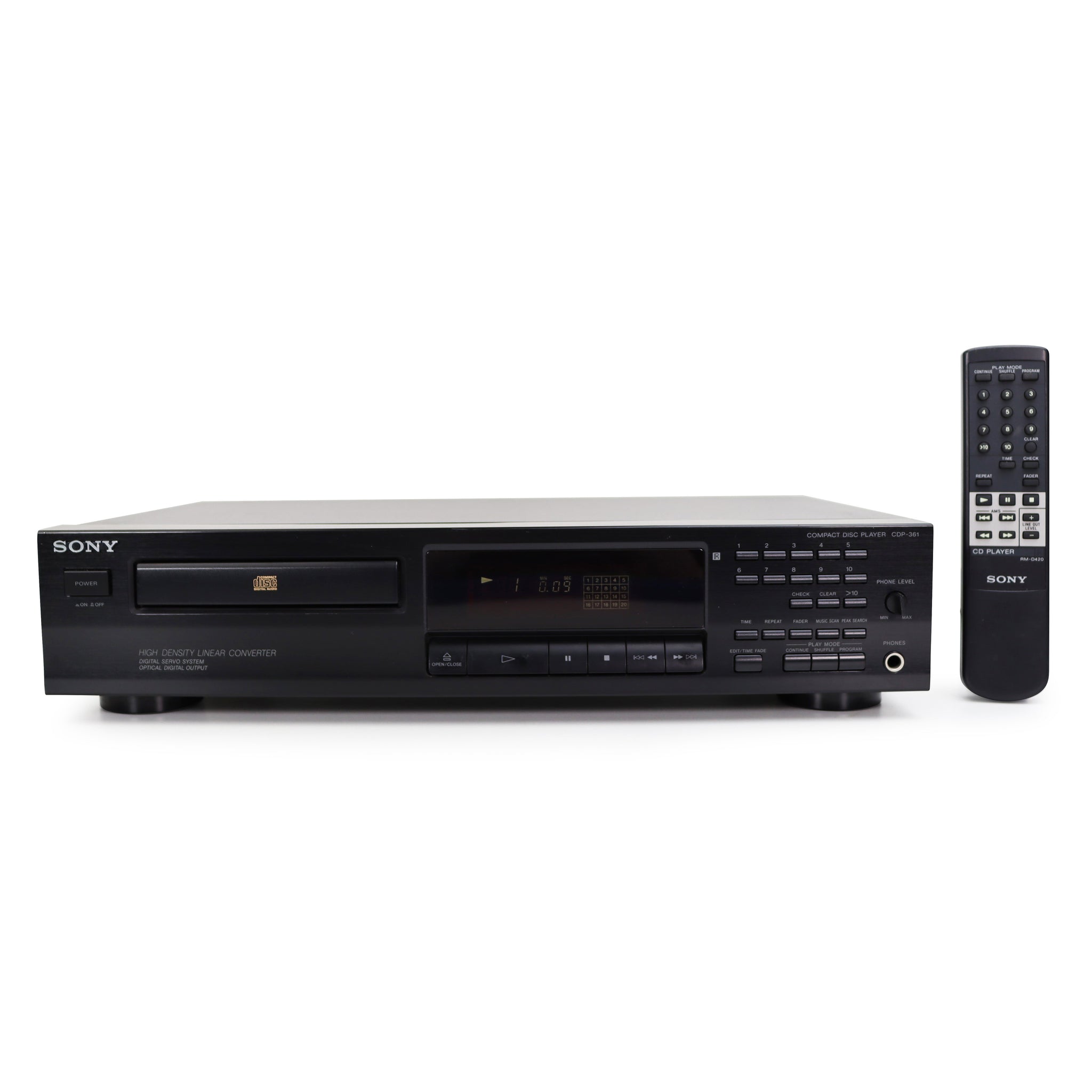 Sony CDP-361 Single Disc Compact Disc CD Player (1995) — SpenCertified