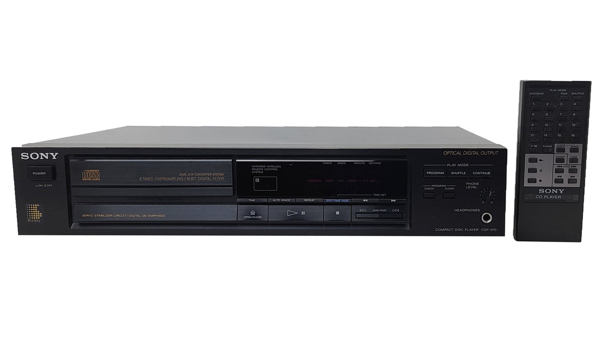 Sony CDP-670 Single Disc Compact Disc CD Player with Remote — SpenCertified