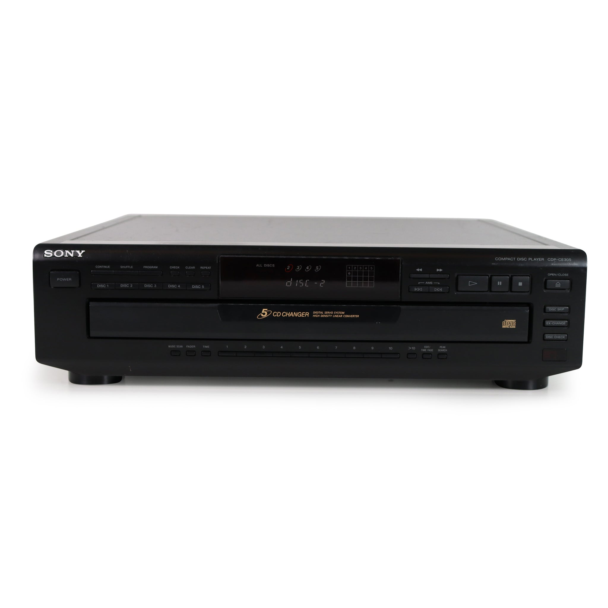 Sony CDP-CE305 5 Disc CD Player Changer with Disc Ex-Change — SpenCertified