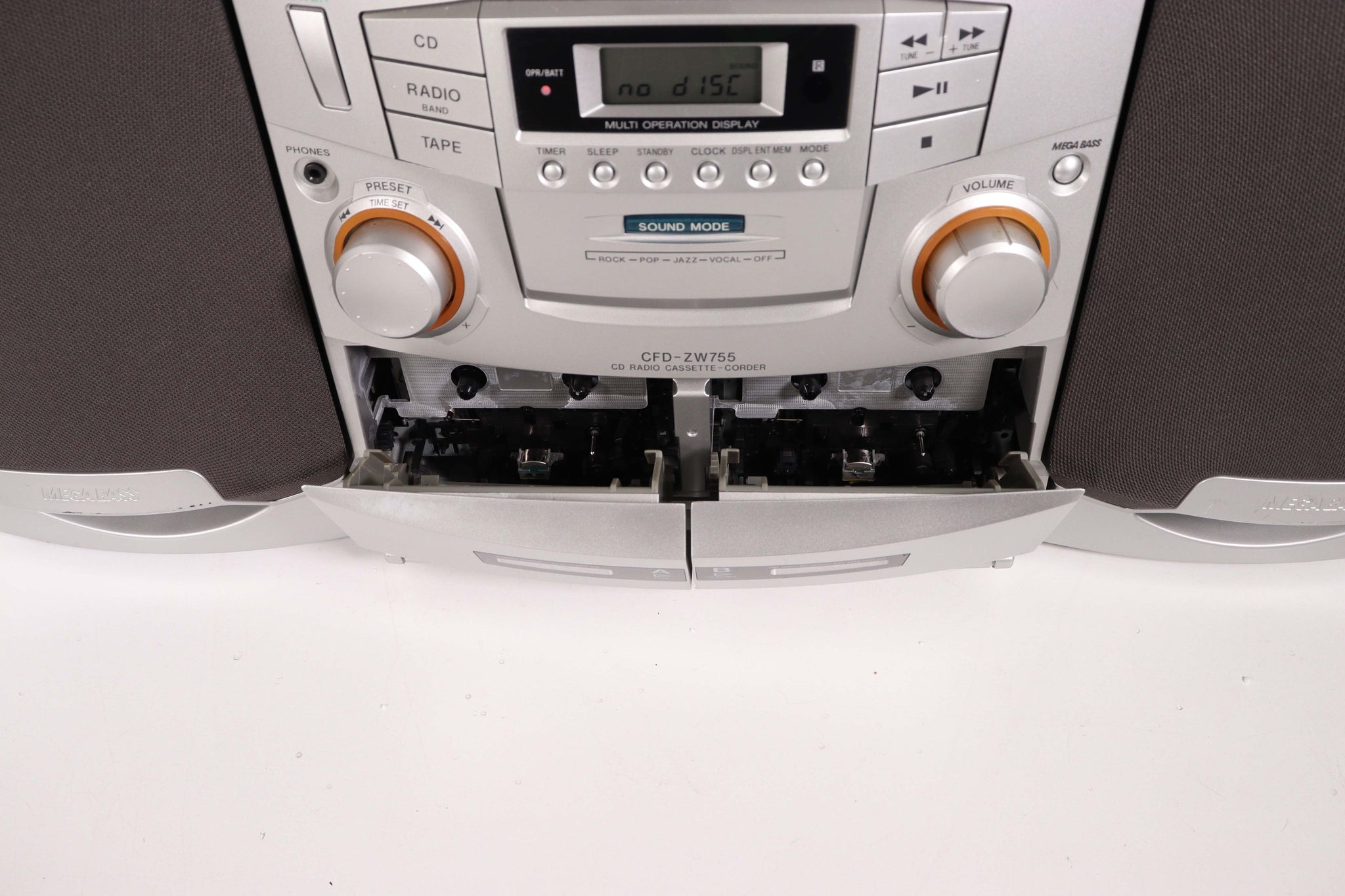 Sony CFD-ZW755 Portable Dual Cassette Deck Player Recorder CD Player R