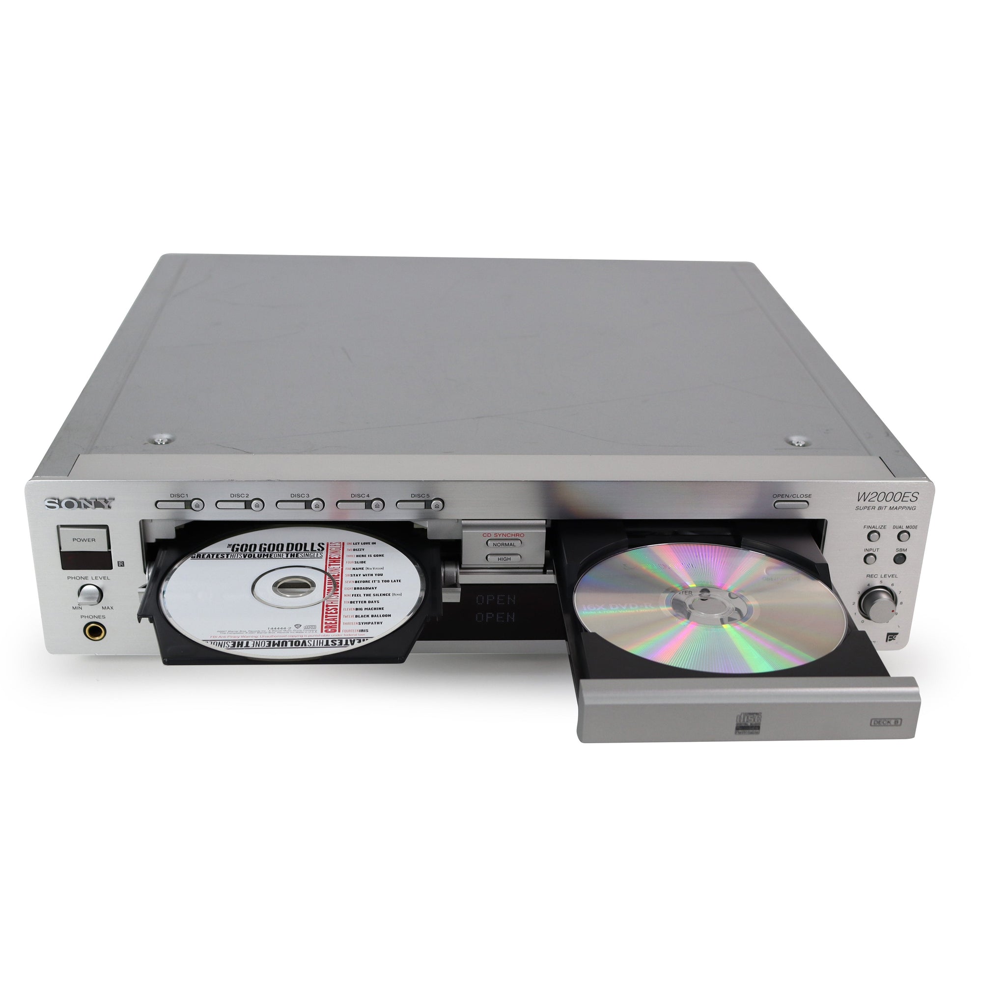 Sony RCD-W2000ES Elevated Standard Dual Tray 5-Disc CD Changer ...