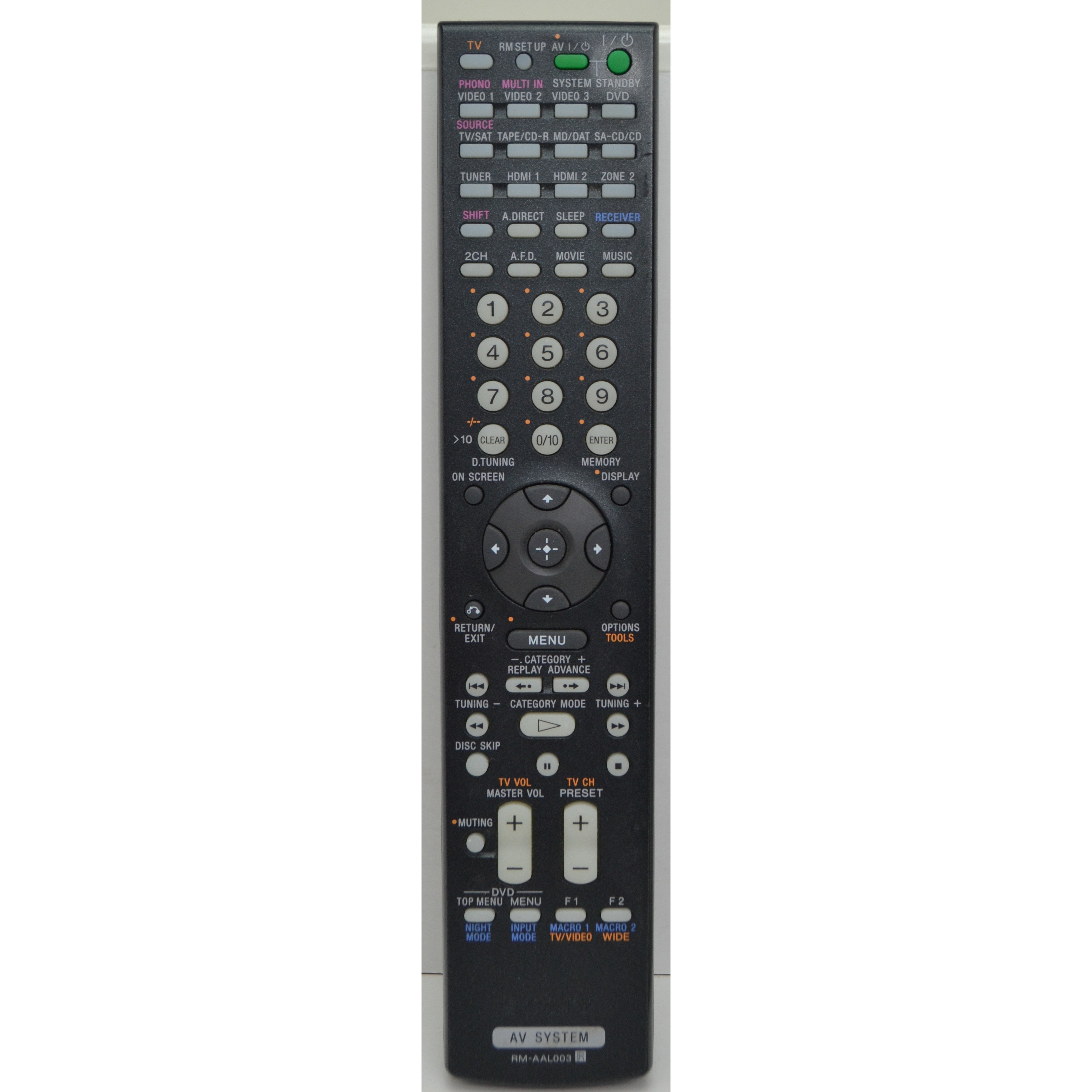 Sony RM-AAL003 Remote Control STR-DA3200 STR-DA3200ES STR-DG1000