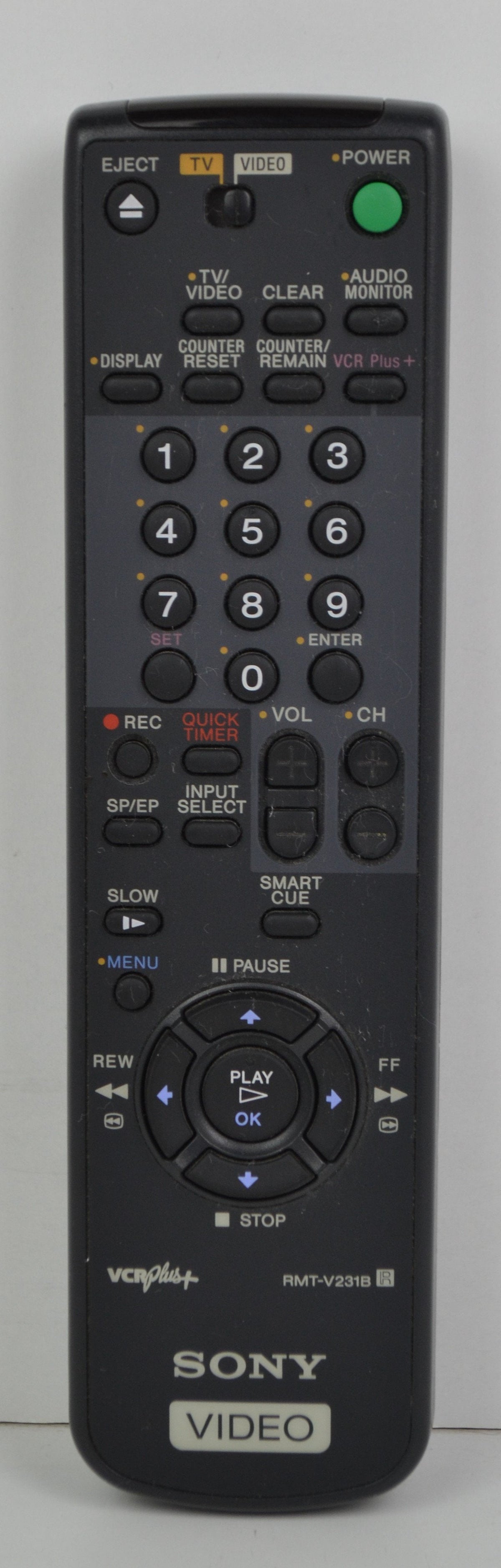 Sony RMT-V231B Remote Control for VCR SLV-688HF and More — SpenCertified