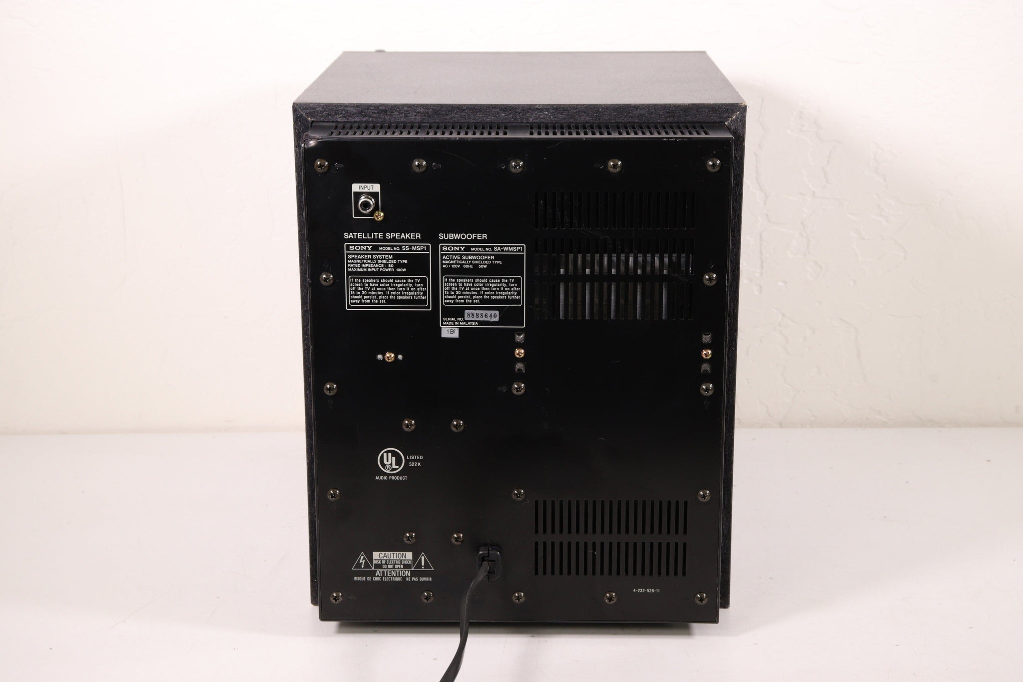 Sony SA-WMSP1 Black Subwoofer Speaker