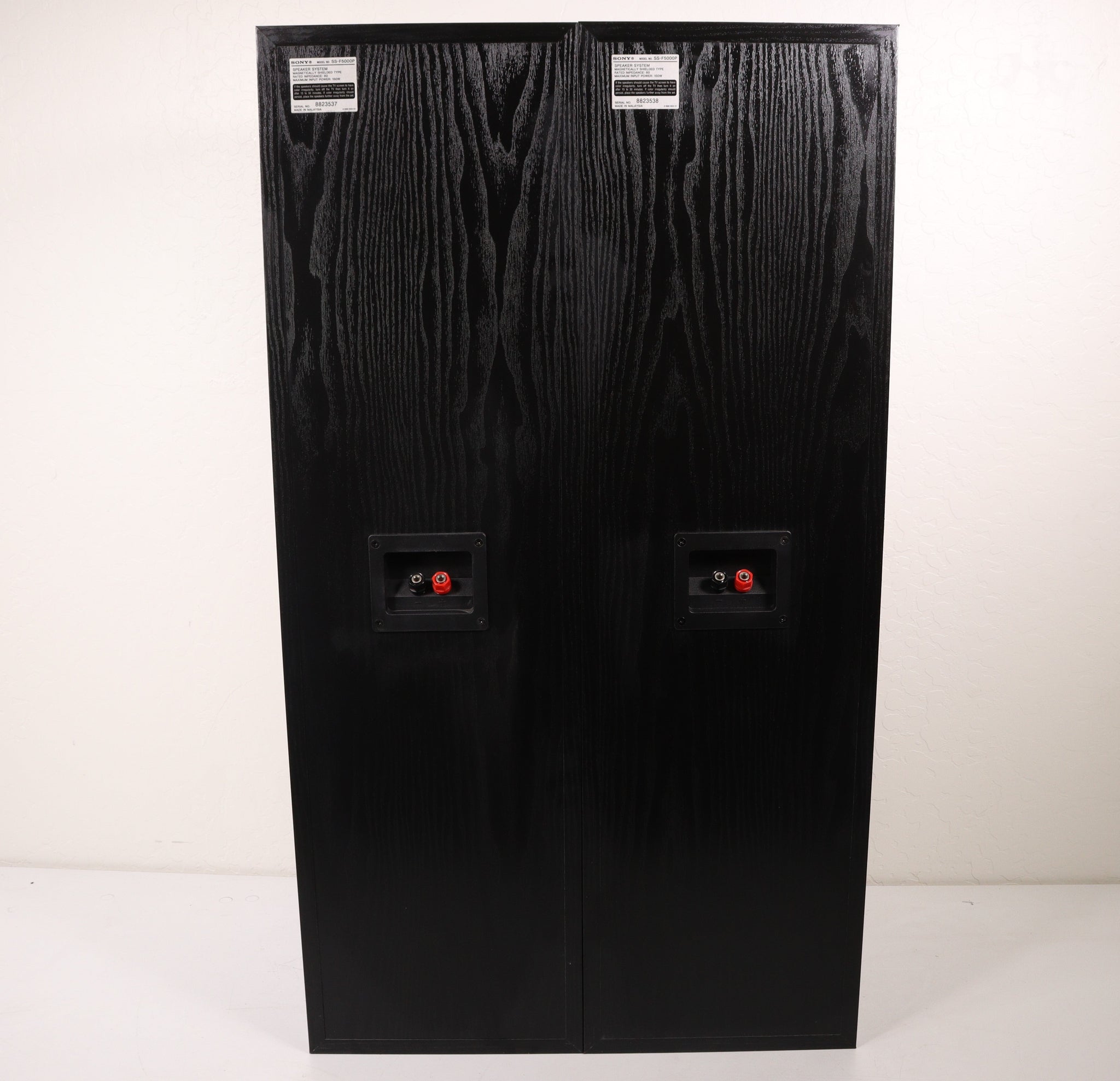Sony SS-F5000P Tower Speaker Pair Black 3 Way Front Port 8 Ohms 150 Wa