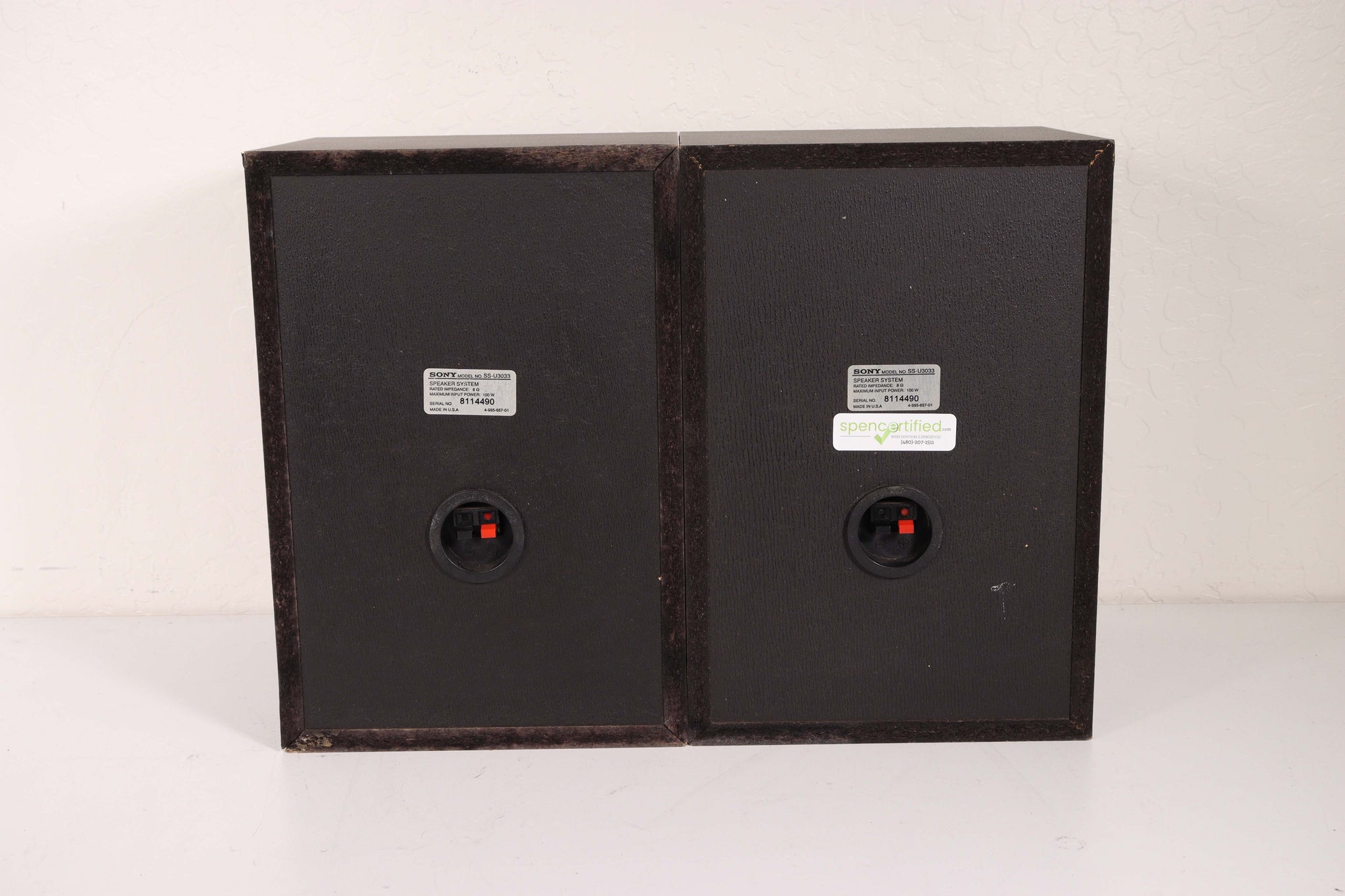 Sony SS-U3033 Home Stereo Bookshelf Speaker Pair Set