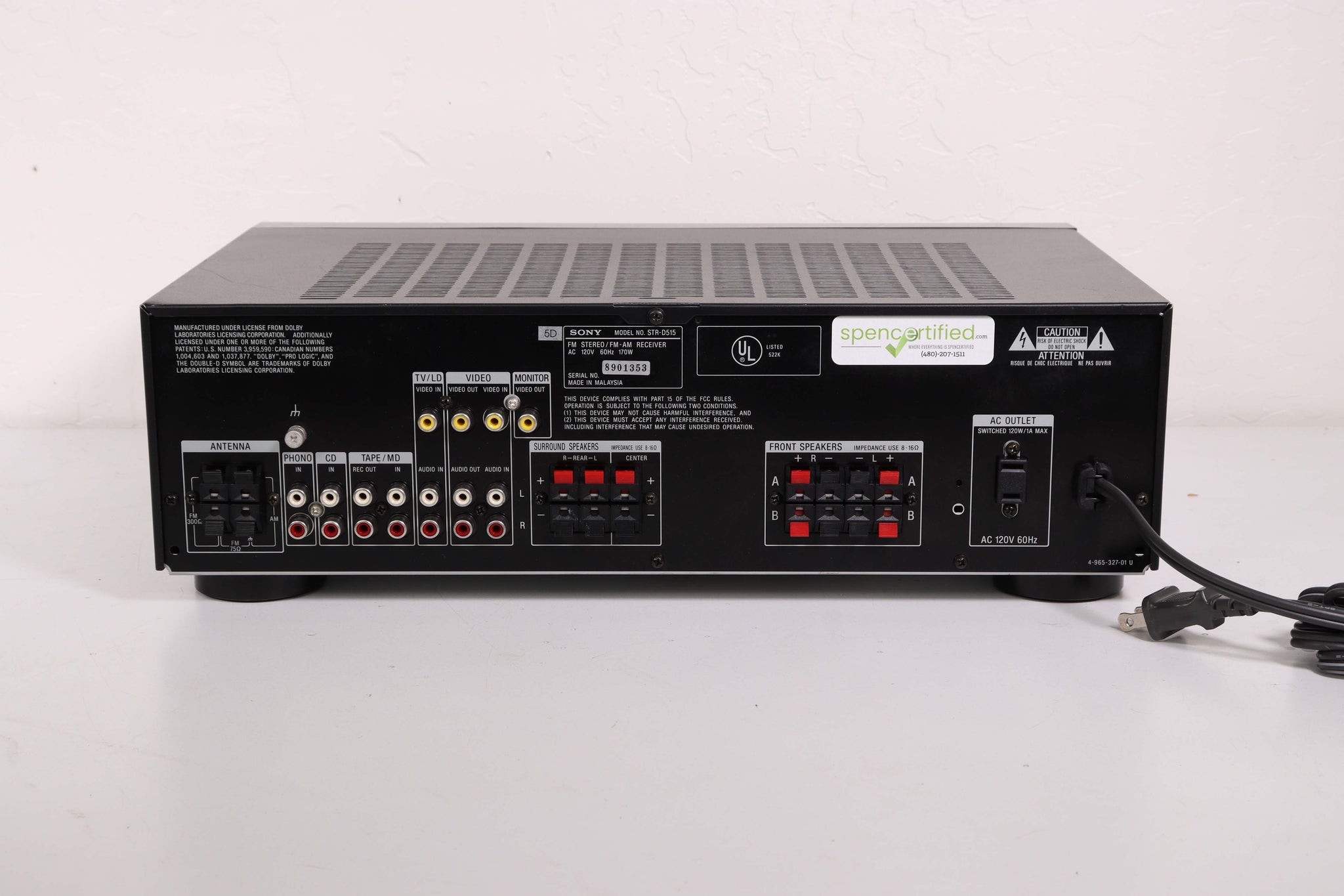 Sony STR-D515 FM/Stereo FM-AM Receiver Amplifier Phono System 70 Watts