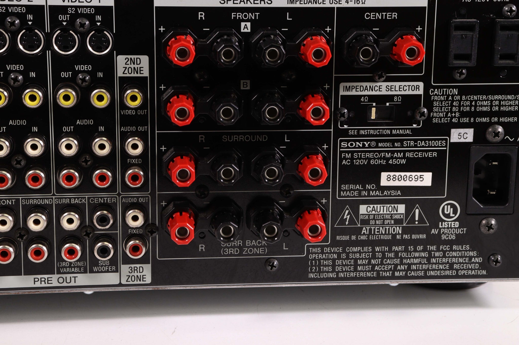 Sony STR-DA3100ES FM Stereo FM-AM Receiver