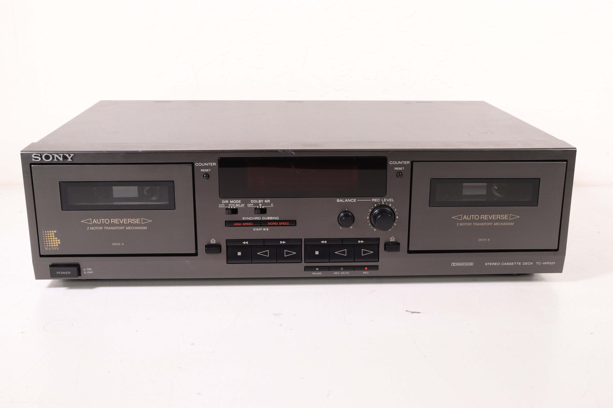 Sony TC-WR521 Stereo Cassette Deck Auto Reverse Dual High Speed Dubbin