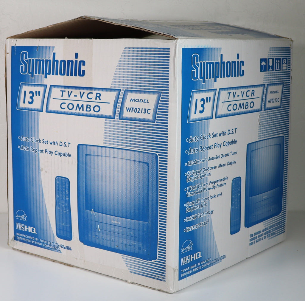 Symphonic TV VCR VHS Player Combo 13" Brand New In Box Made In Malaysi