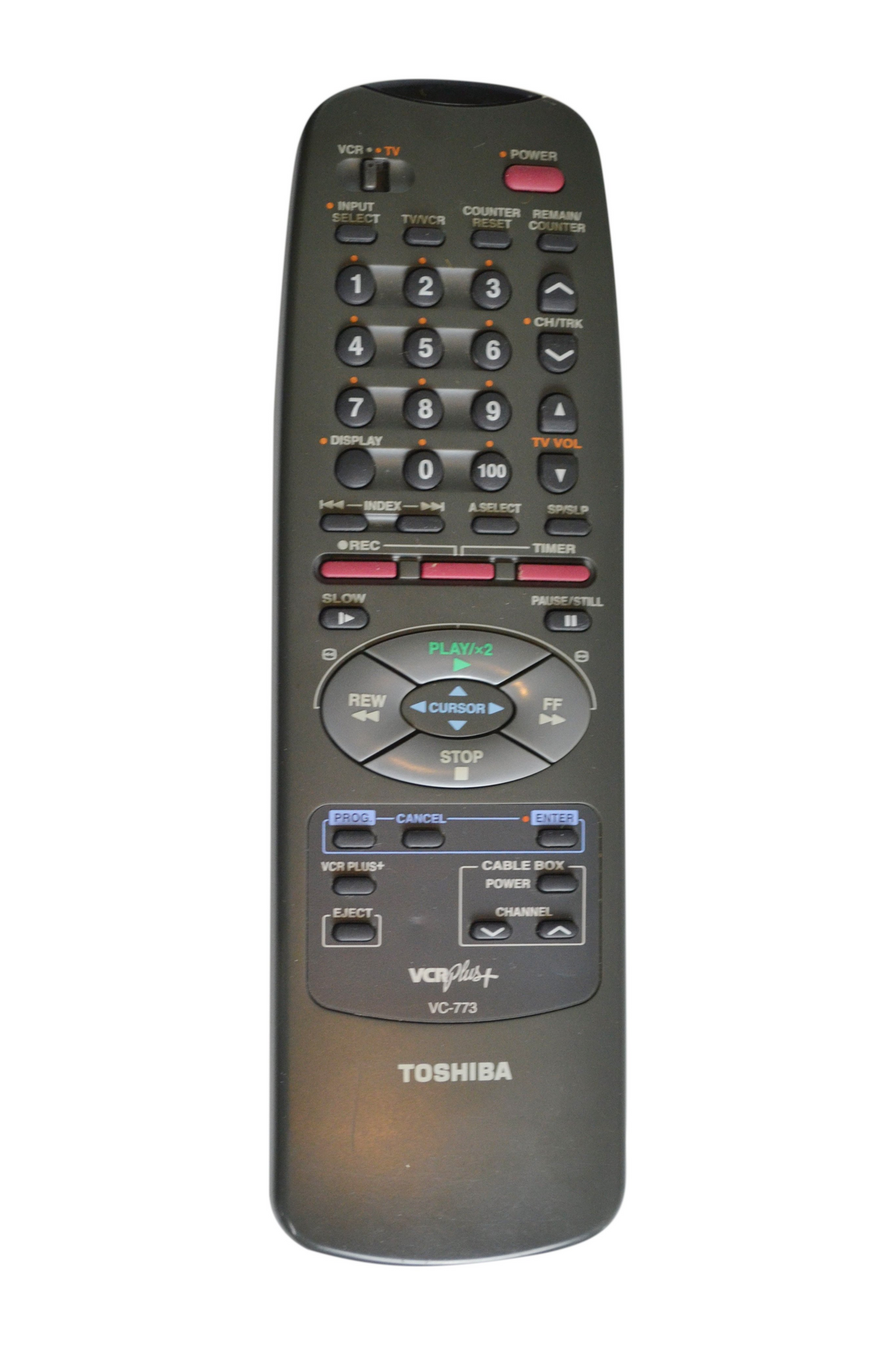 TOSHIBA VCR Remote VC-773 for M-784 6 HEAD SYSTEM VIDEO CASSETTE RECOR ...