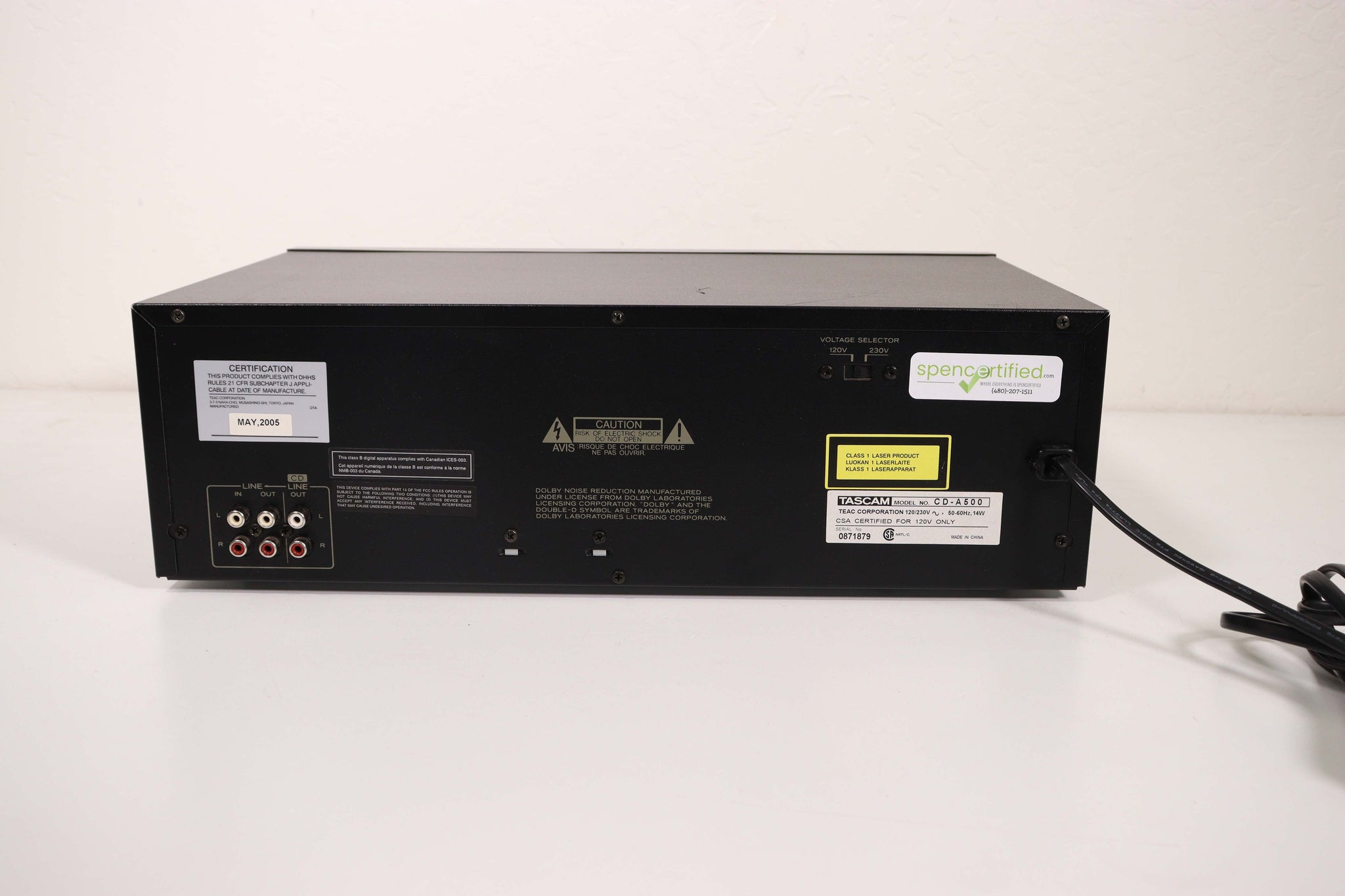 Tascam CD-A500 CD Player Cassette Player Combo Dual System (No Remote)
