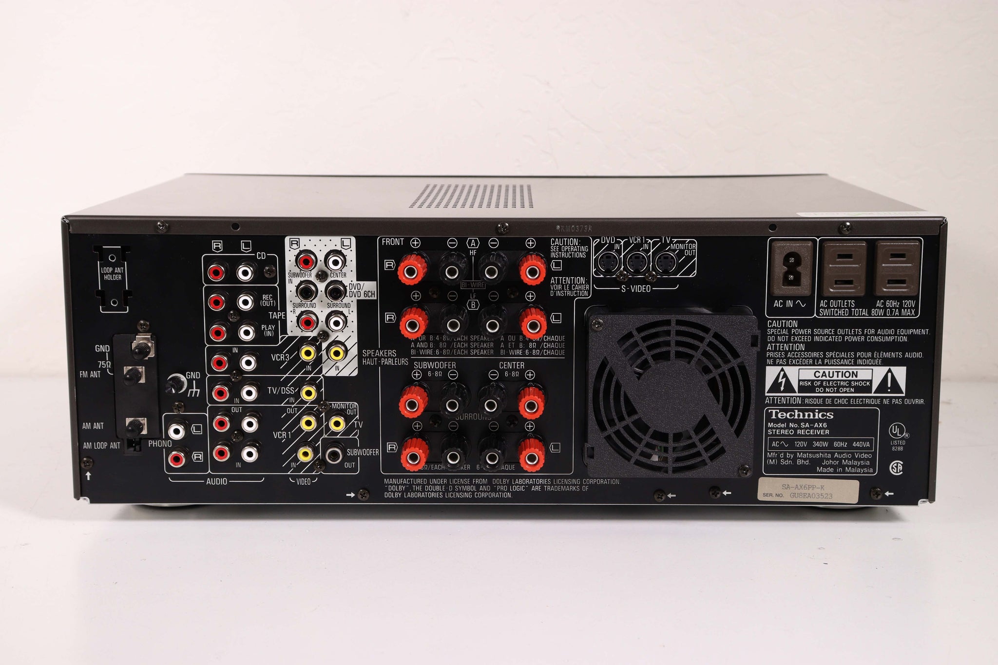 Technics SA-AX6 AV Control Stereo Receiver Dolby Surround