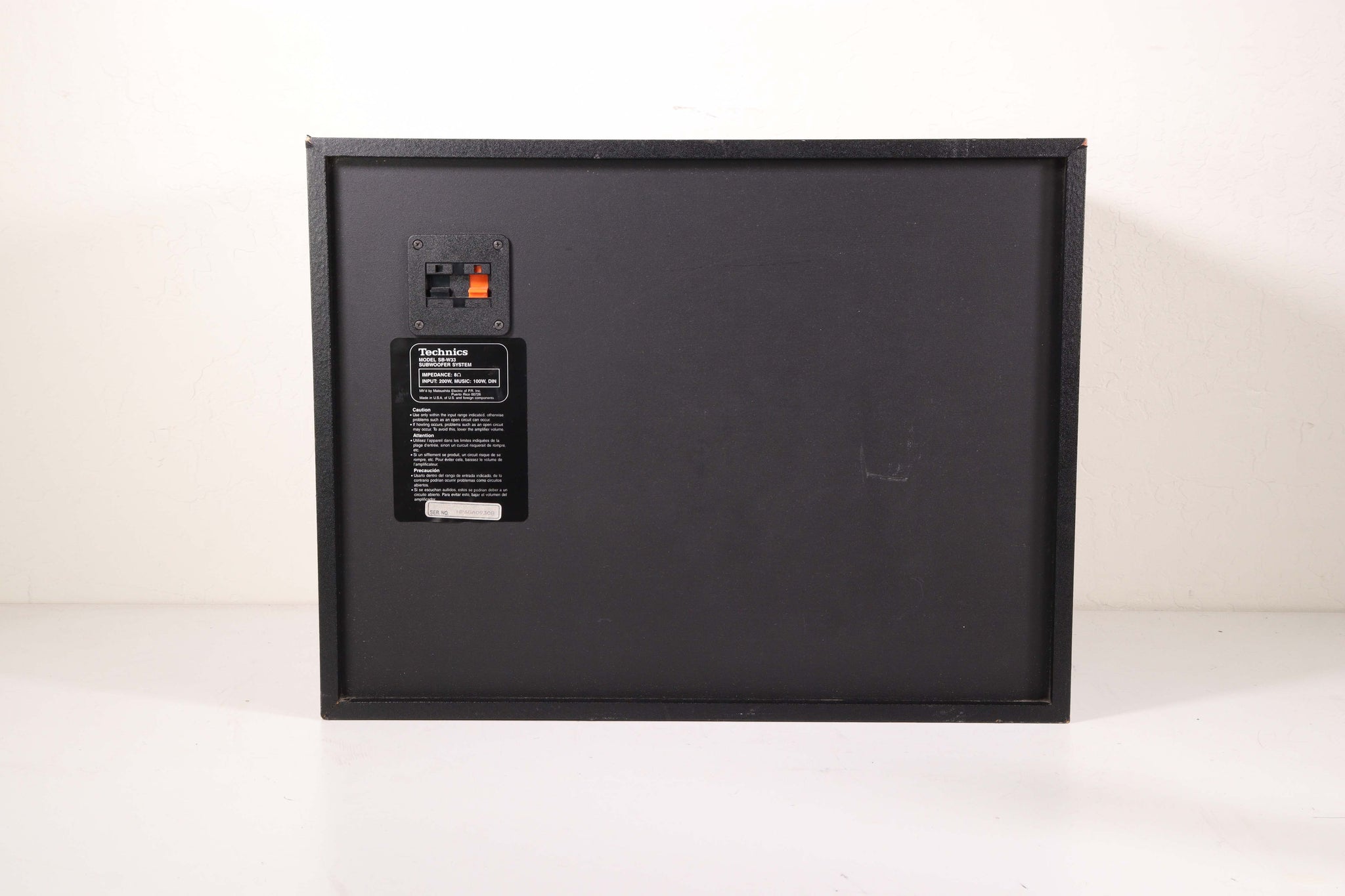 Technics SB-W33 Passive Subwoofer Speaker