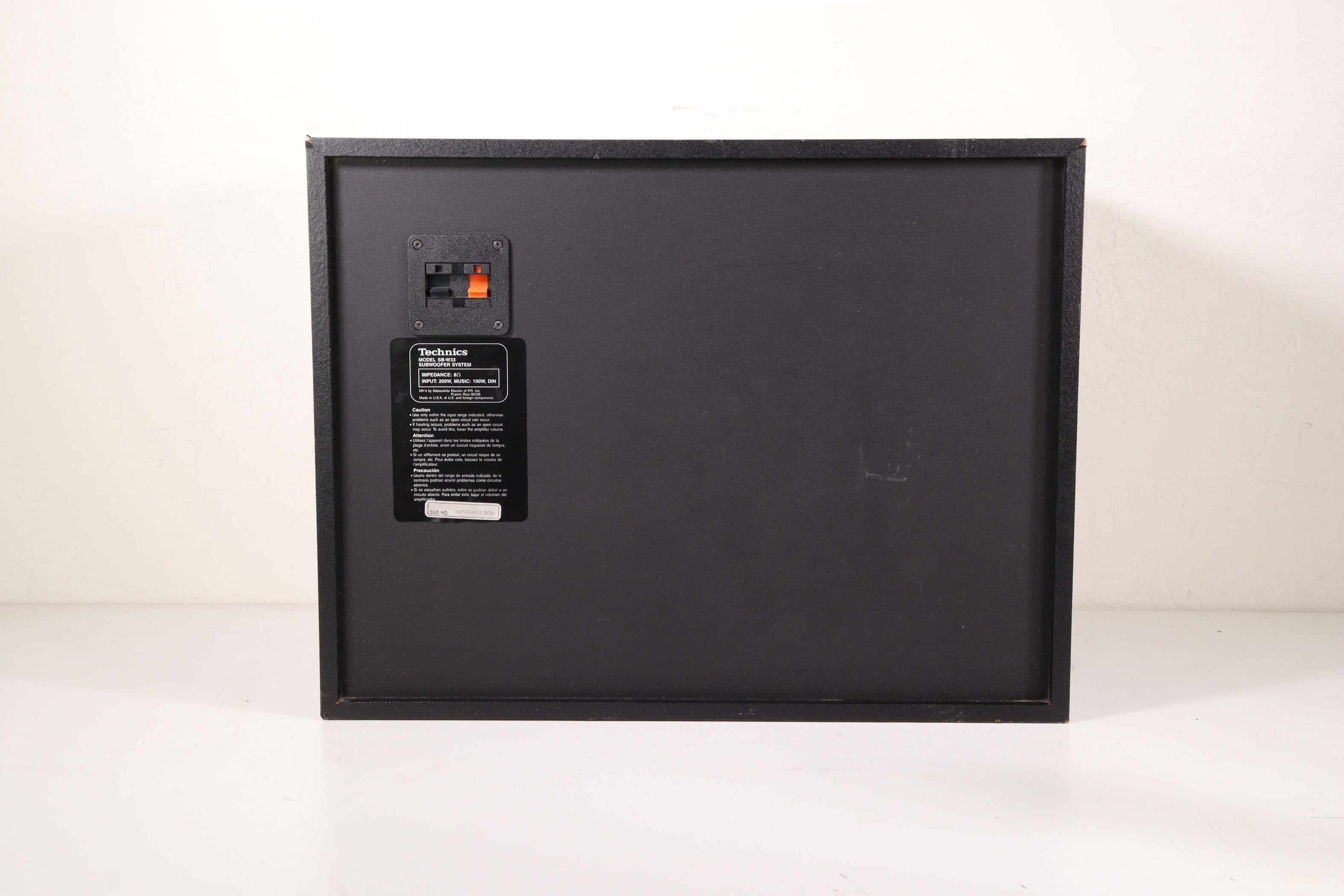 Technics SB-W33 Passive Subwoofer Speaker — SpenCertified