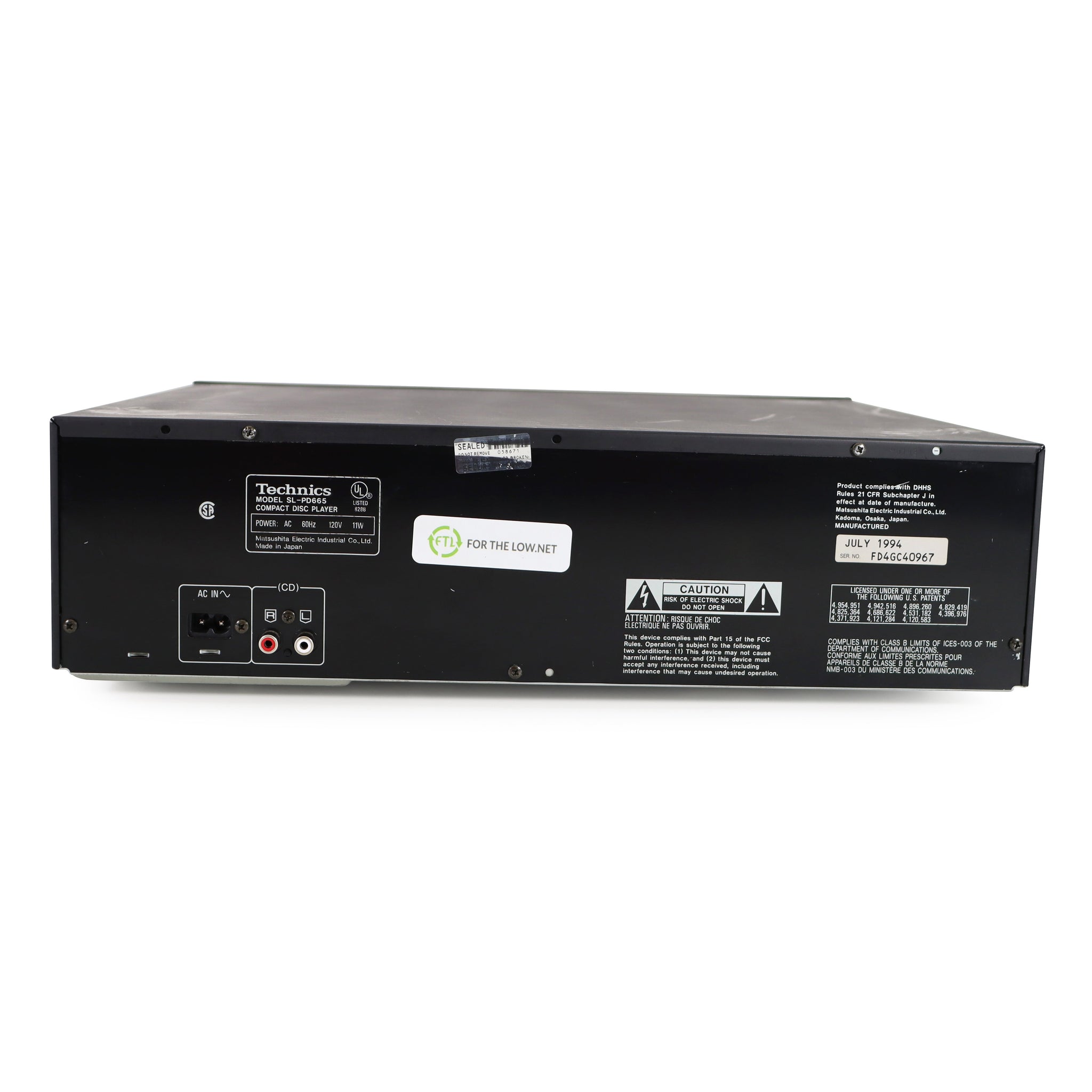 Technics SL-PD665 5 Disc CD Changer Compact Disc Player — SpenCertified