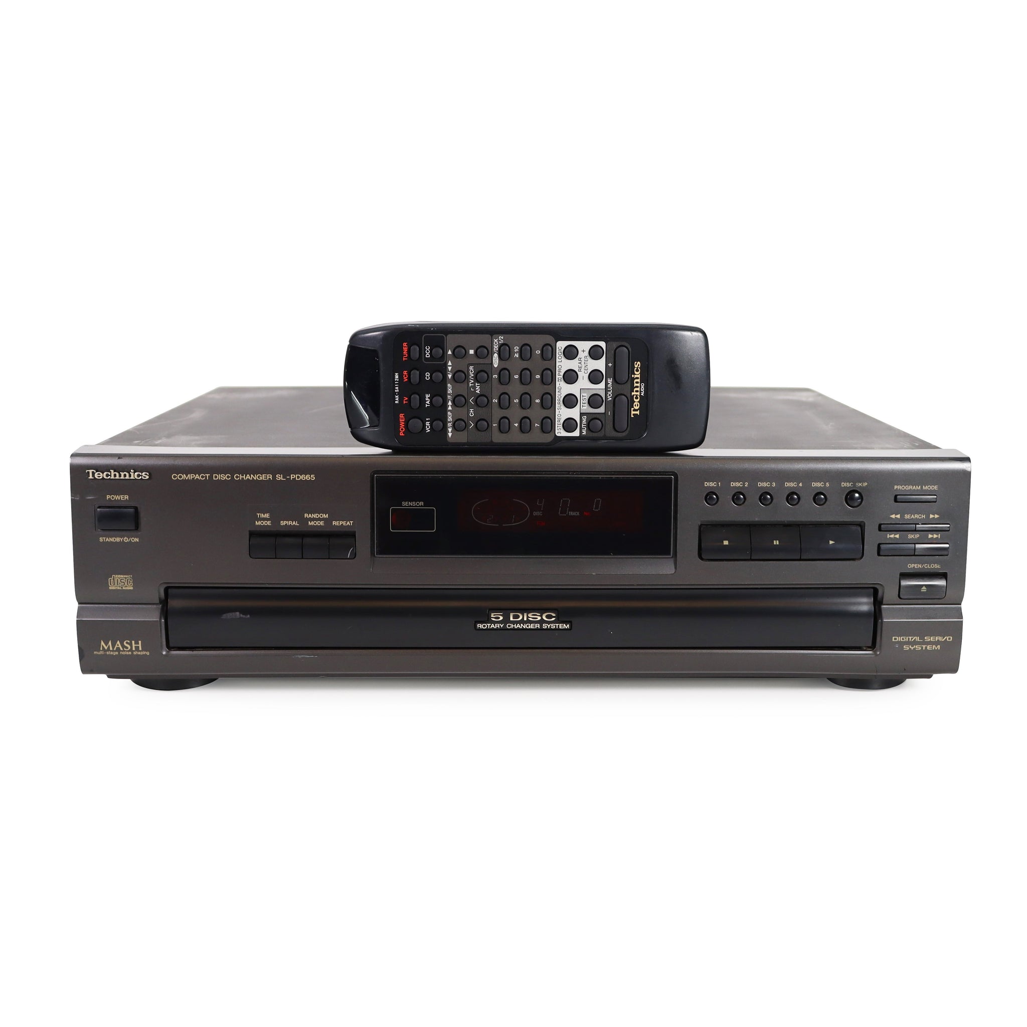 Technics SL-PD665 5 Disc CD Changer Compact Disc Player — SpenCertified