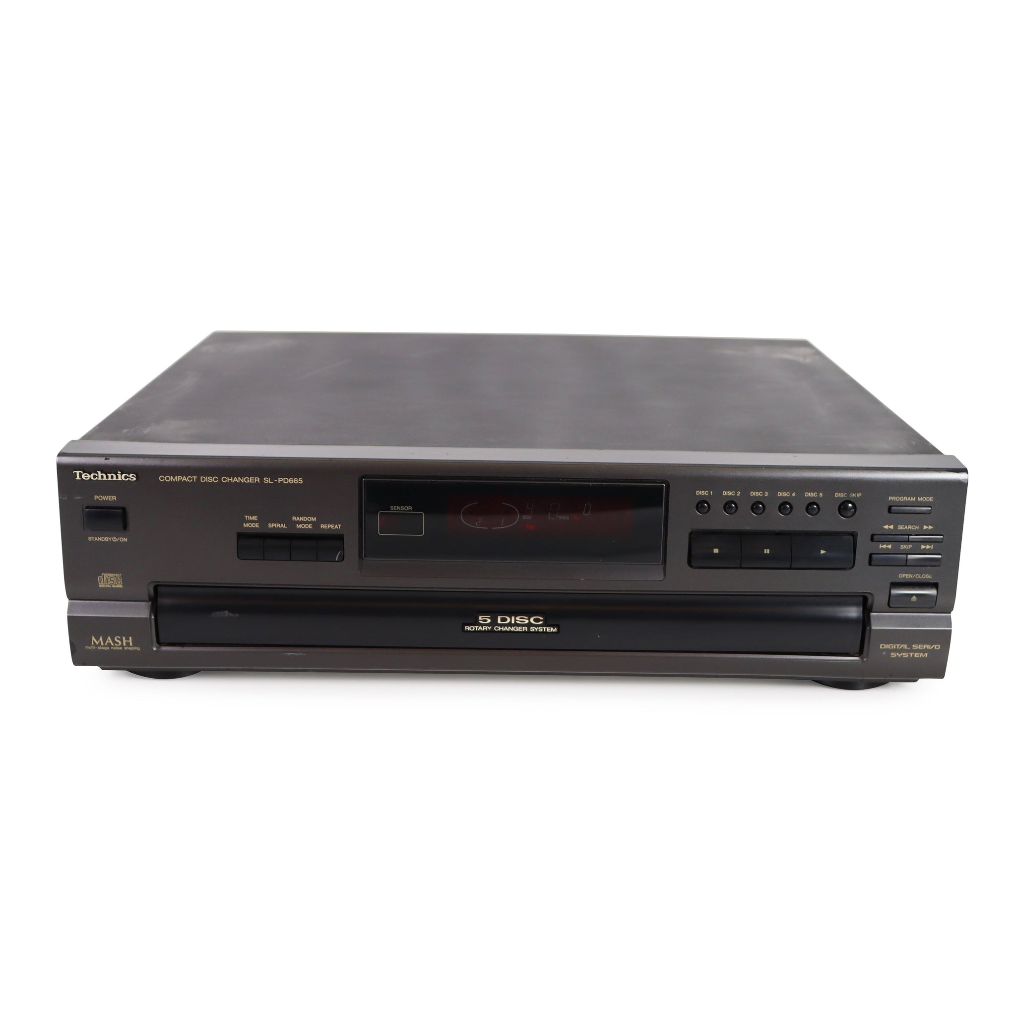 Technics SL-PD665 5 Disc CD Changer Compact Disc Player — SpenCertified
