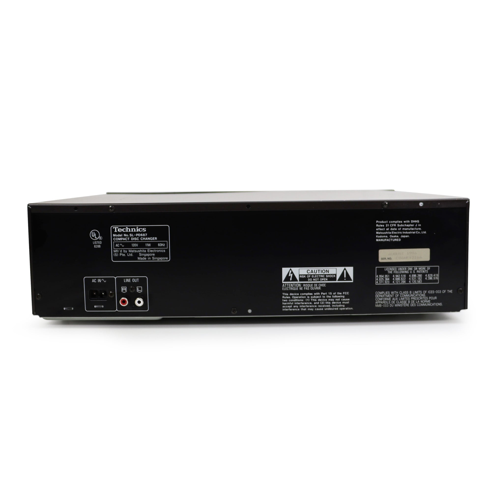 Technics SL-PD687 5-Disc Carousel CD Changer Compact Disc Player