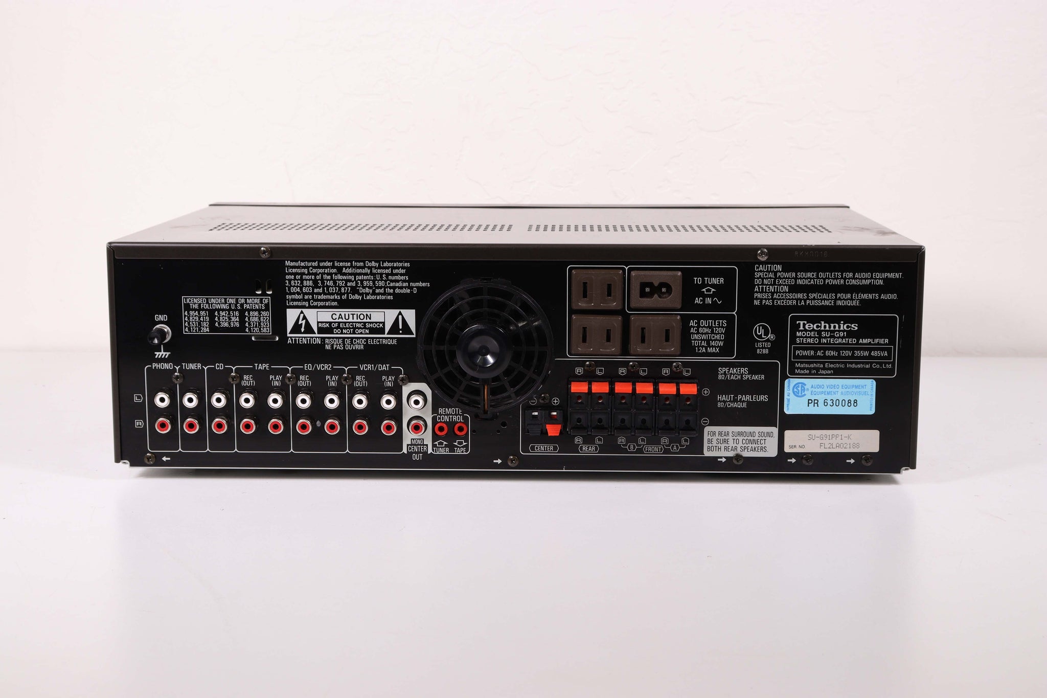 Technics SU-G91 Stereo Integrated Amplifier 130 Watts Per Channel 8 Oh