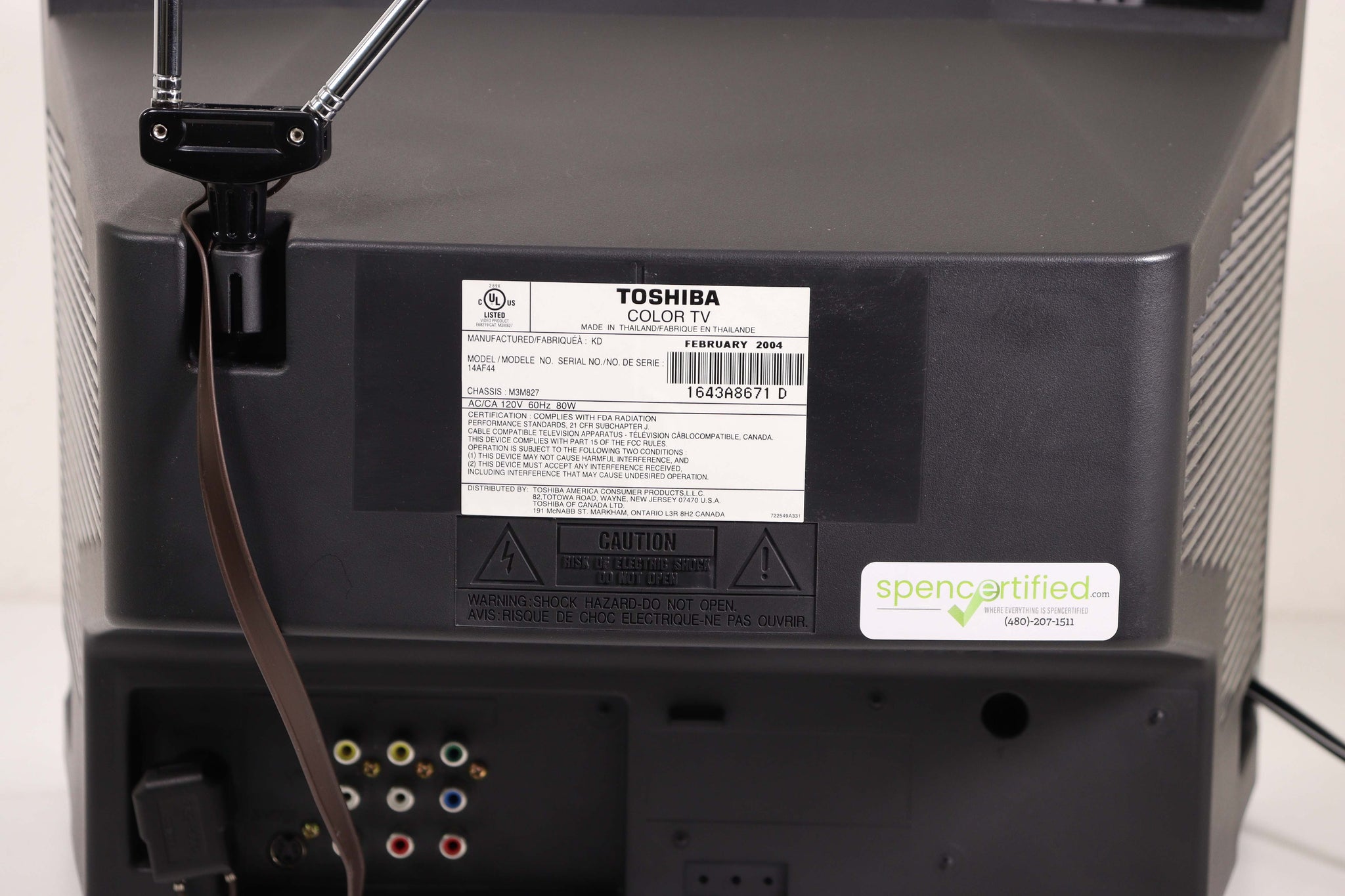 Toshiba 14" Color TV 14AF44 Vintage Gaming Tube Television Set with Co