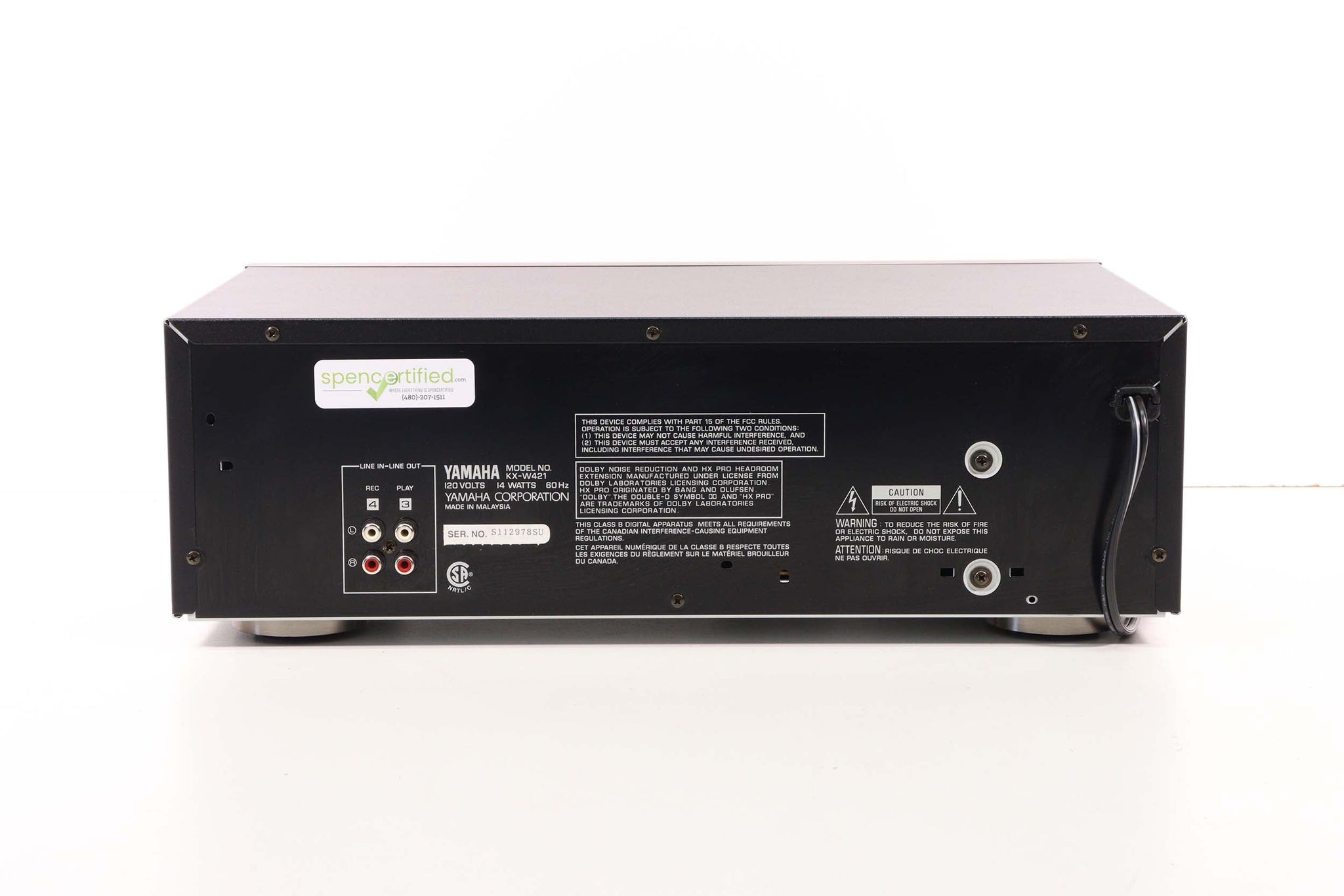 YAMAHA KX-W421 Natural Sound Dual Cassette Deck Player and Recorder