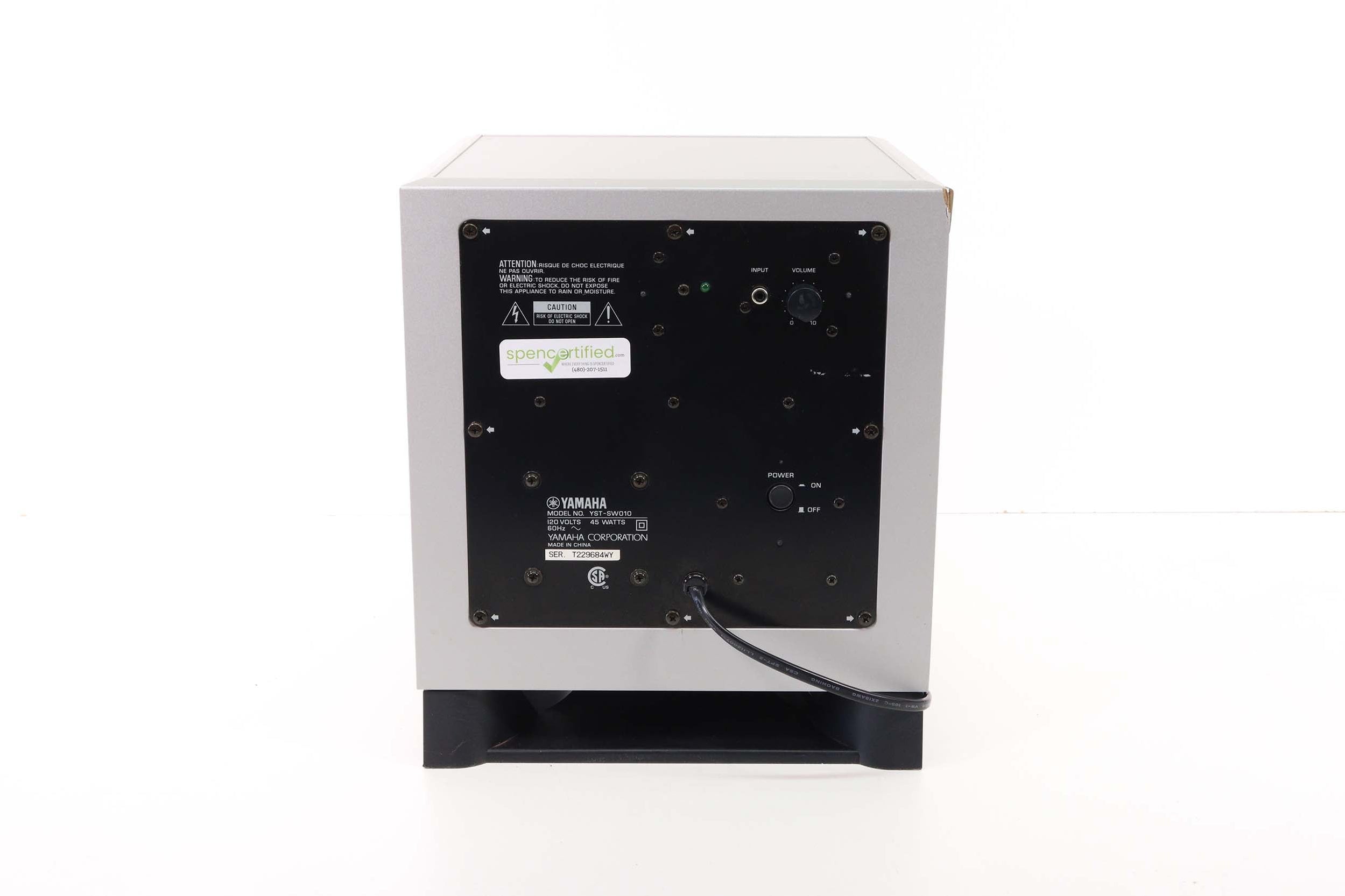 YAMAHA YST-SW010 White Powered Subwoofer — SpenCertified