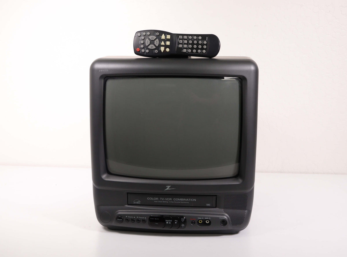Zenith TV VCR Combo Tube Television with Built-in VHS Player Video Cas ...
